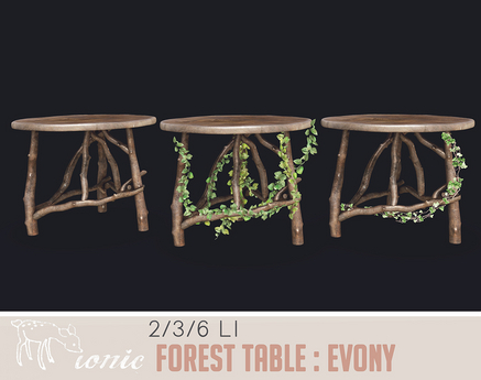 Second Life Marketplace - ionic : Forest table - Evony (3 versions)